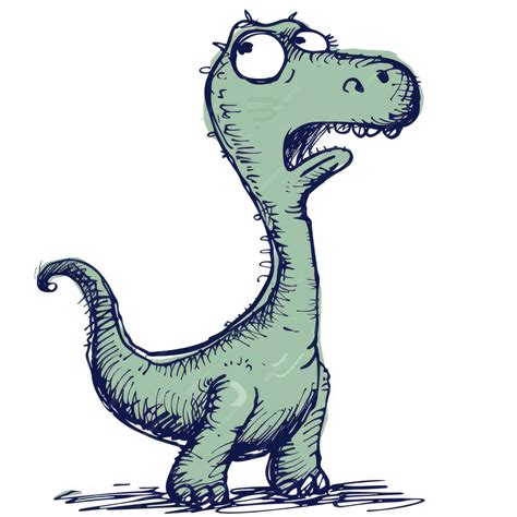 Cute Cartoon Dinosaur Drawing Style Premium Ai Generated Image