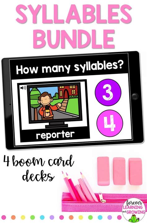 Syllables Boom Card Bundle For Phonological Awareness Phonological Awareness Activities