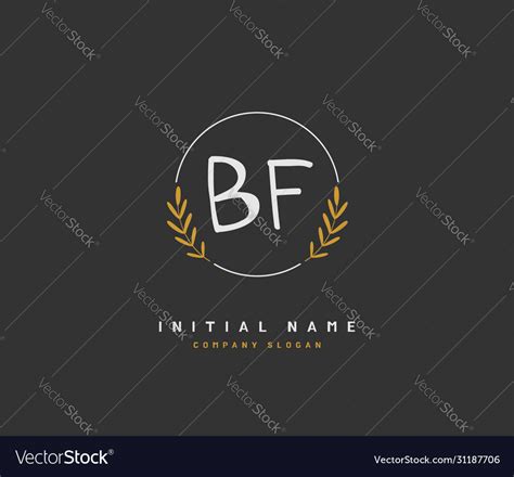 B F Bf Beauty Initial Logo Handwriting Logo Vector Image