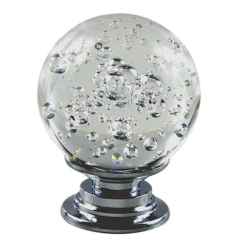Clear Crystal Glass Round Bubble Ball Door Knobs Round Diamond