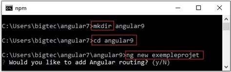 créer un nouveau projet angular apcpedagogie