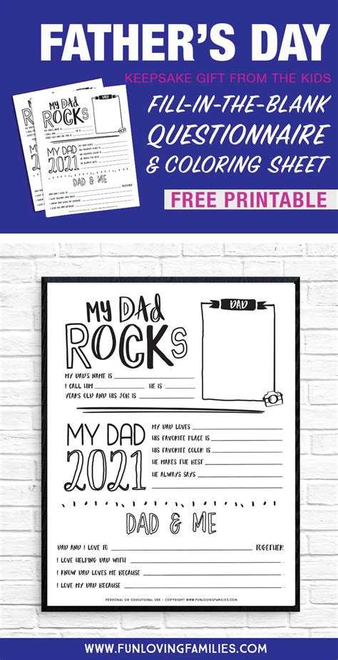 Printable Fathers Day Questionnaire Printable Calendars At A Glance