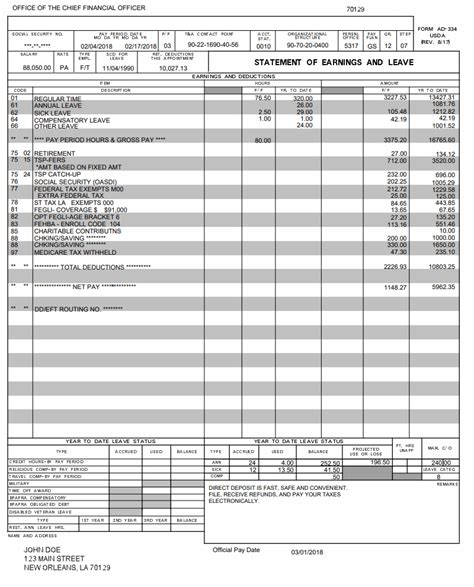 Leave And Earnings Statement