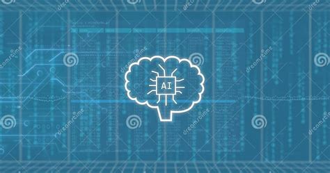 Image Of Ai Data Processing Over Binary Coding With Ai Icons Stock Illustration Illustration