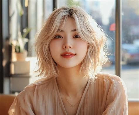 Soft Blonde Korean Pixie Cut For A Delicate Look