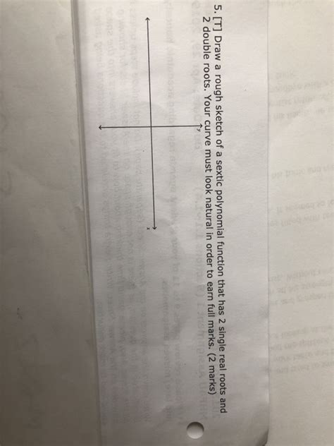 Solved 5 [t] Draw A Rough Sketch Of A Sextic Polynomial