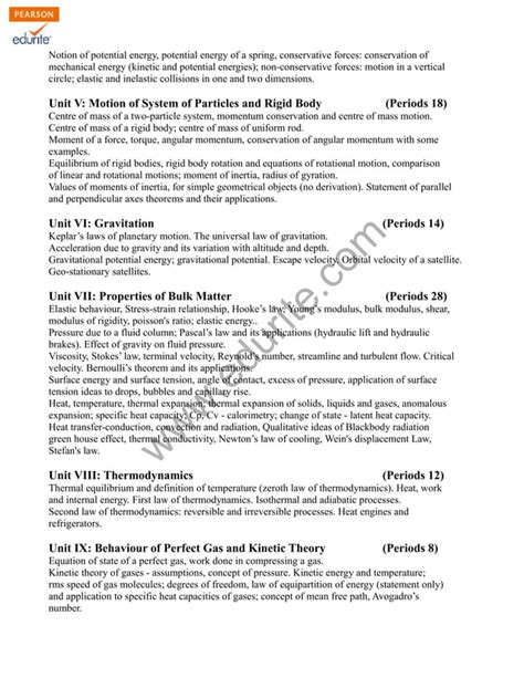 Class 11 Cbse Physics Syllabus 2012 13 Pdf Physics Science