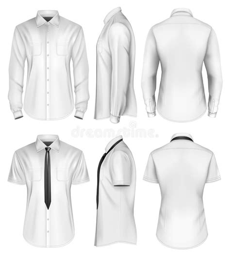 Men S Button Down Shirt Design Template Stock Vector Illustration Of