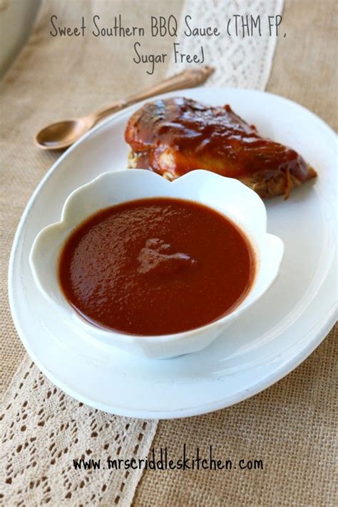 Sweet Southern Bbq Sauce Mrs Criddles Kitchen Recipe Bbq Sauce Low Carb Sauces Thm Recipes