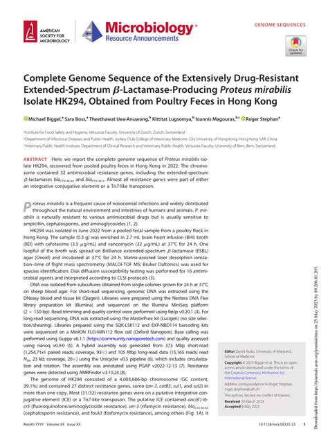 Pdf Complete Genome Sequence Of The Extensively Drug Resistant Extended Spectrum β Lactamase