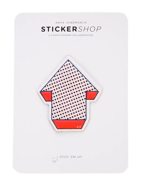 Orange And Peach Leather Anya Hindmarch Arrow Sticker Includes Box