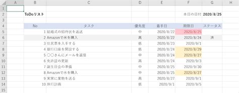 エクセルで作ったタスク管理表の無料テンプレート｜office Hack