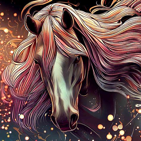 긴 웨이브 머리를 가진 말의 그림 말 긴 머리 머리카락 배경 일러스트 및 사진 무료 다운로드 Pngtree
