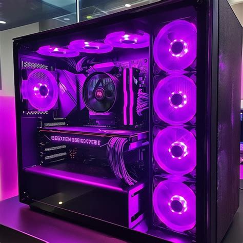 A Case With A Vertical Gpu Mount Showing Off The Graphics Card Through