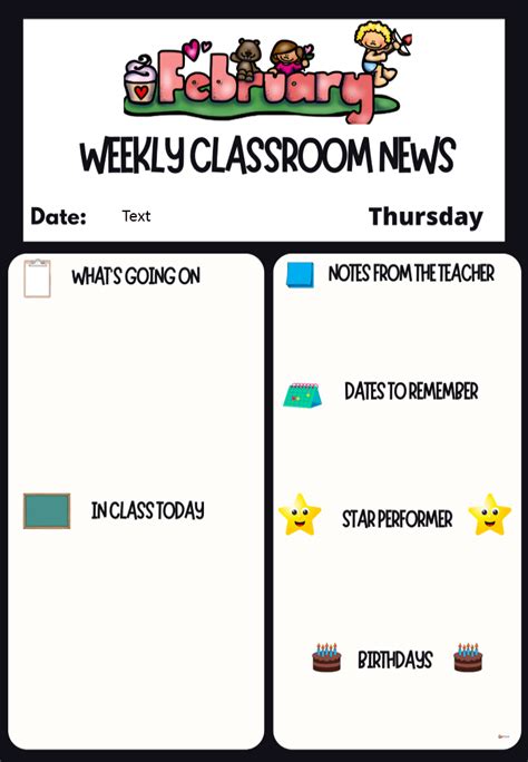 Editable Weekly Classroom Newsletter Templates Australian Teachers