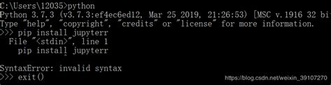 windows下安装jupyter出现问题SyntaxError invalid syntax 豌豆ip代理