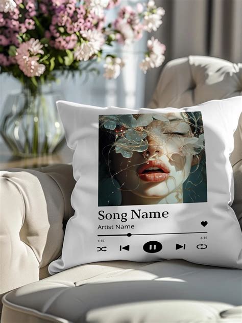 Personalized Music Spotify Photo Square Pillow Custom Song Album Cover