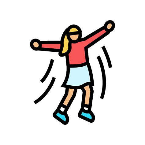 Girl Jumping Color Icon Vector Illustration 26111340 Vector Art At Vecteezy