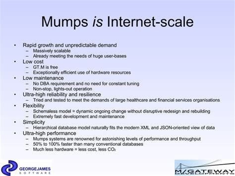 Mumps The Internet Scale Database Ppt Databases Computer Software