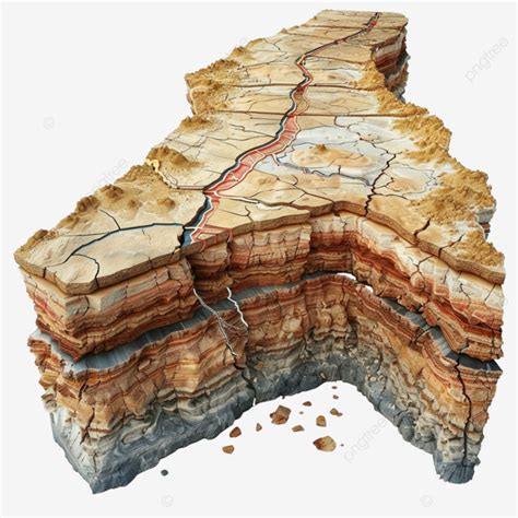 Geological Fault Plate Transform Down Up Earth Cross Section Continent