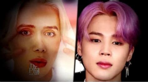 After Plastic Surgery To Resemble Oli London Happily Marries Cardboard Cutout Jimin Bts