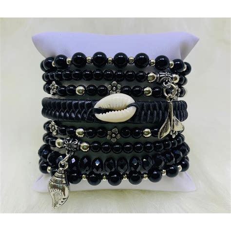 Kit 8 Pulseiras Feminina Búzios Miçangas Concha Moda Praia Shopee Brasil