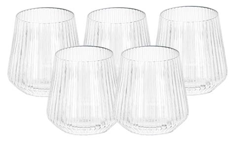 40 Count Origami Ripple Unbreakable Stemless Plastic Wine