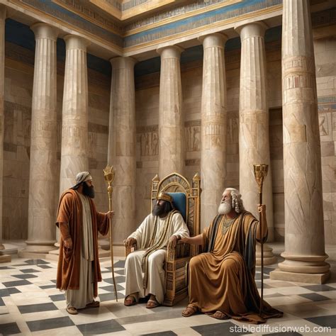 Moses And Aaron At Pharaohs Palace Stable Diffusion Online