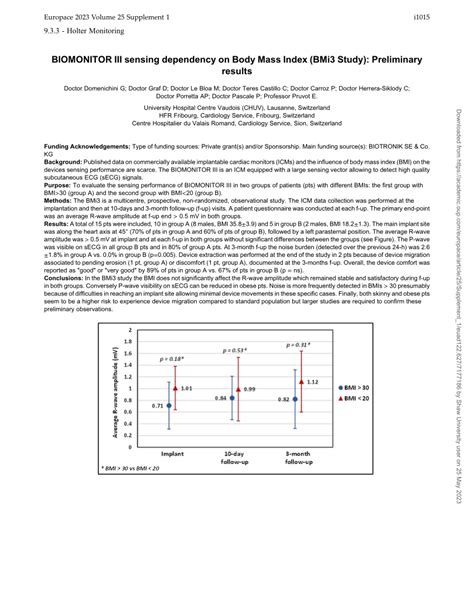 PDF BIOMONITOR III Sensing Dependency On Body Mass Index BMi Study Preliminary Results