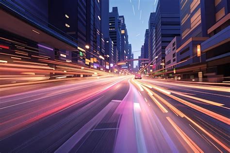 Premium Ai Image Digital Data Flow On Road With Motion Blur To Create Vision Of Fast Speed