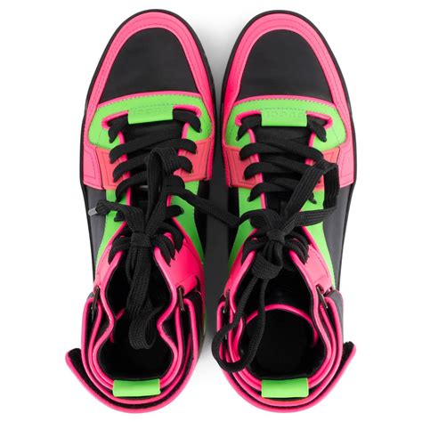Gucci Neon And Black New Basketball High Top Sneakers Shoes 355 For