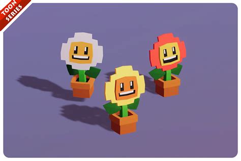 Flower Pot Toon Series 3d Creatures Unity Asset Store