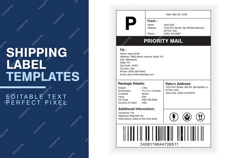Premium Vector Simple Custom Shipping Label Design Template With