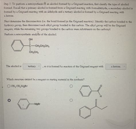 Solved Step 4 If A Chiral Center Is Formed From Grignard