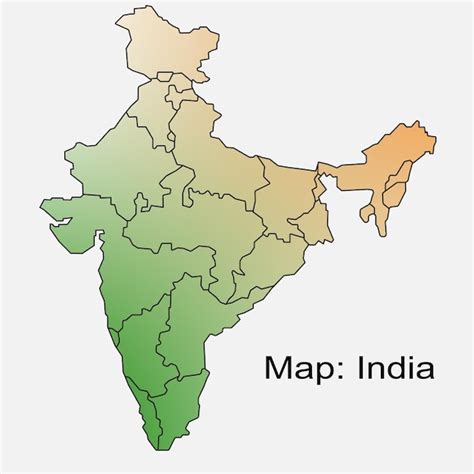 Map Of India With States Outline Vector Premium Vector
