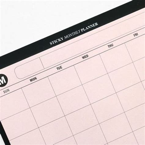 Mochithings Basic Monthly Schedule Sticky Note