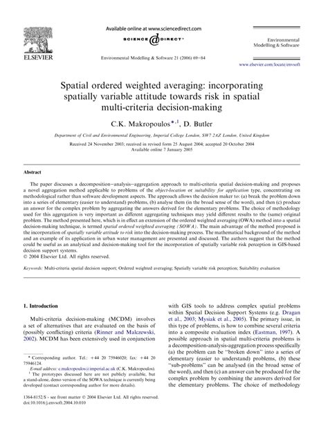 Pdf Spatial Ordered Weighted Averaging Incorporating Spatially
