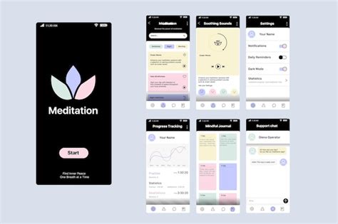 Premium Vector Meditation App Concept In Flat Design This Image Shows The Interface Of A