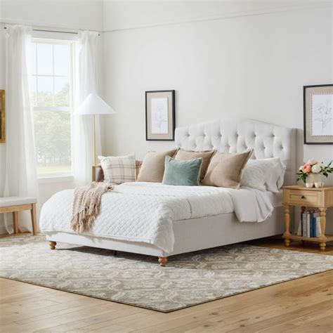 My Texas House Anna Diamond Tufted Upholstered Platform Bed Queen