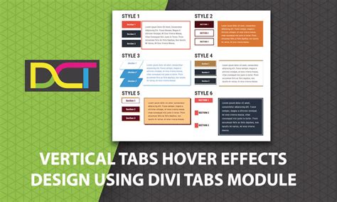 Vertical Tabs Hover Effects Design Using Divi Tabs Module 6 Divi