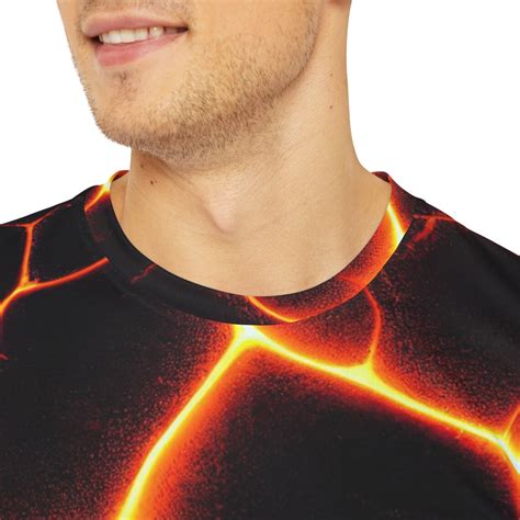 Lava Rock Pattern T Shirt Earth Fire Element Shirt Cracked Molten