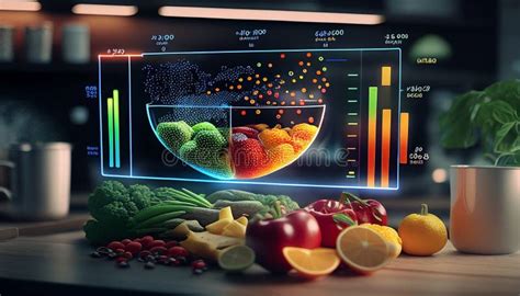 Diagram Health Data Concept Of Organic Vegetables And Fruits Nutrition