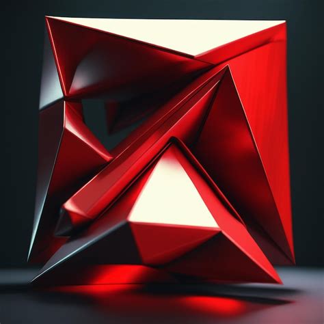 Premium Ai Image Red Triangle Shaped Abstract Background