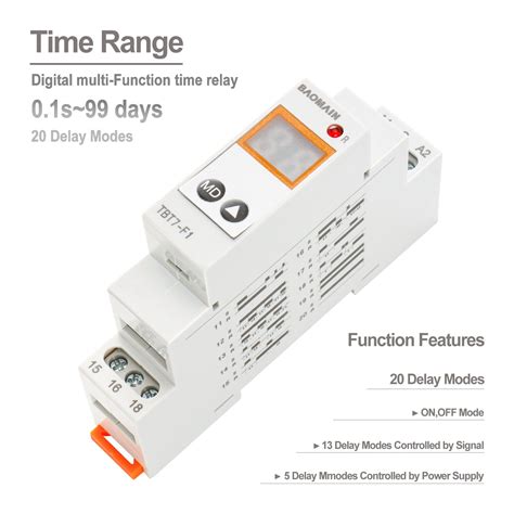 Digital Multi Function Time Relay 16a 250v 20 Delay Modes 0 1s~99d Din Rail Mounting Timer