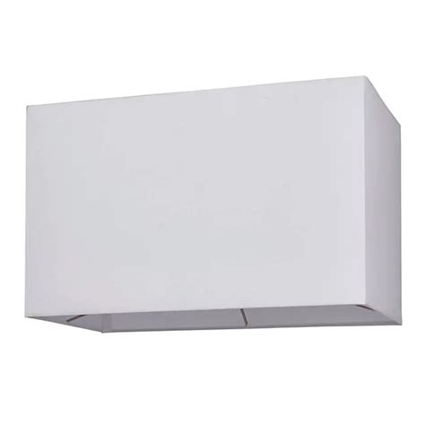 Straight Sided Rectangle Lamp Shade Vintage White Fabric 60w E27 Or B22 Gls