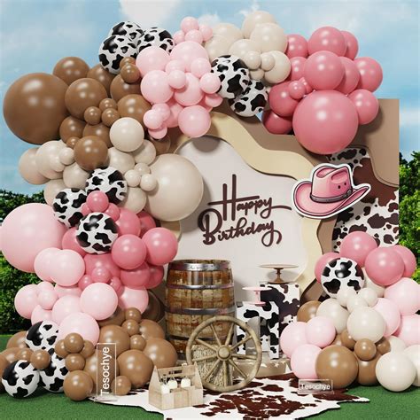 Cowgirl Balloon Arch Garland Kit Dusty Pink Light Pink