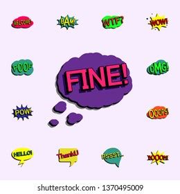 Comic Speech Bubble Expression Text Fine Stock Vector (Royalty Free) 1370495009 | Shutterstock
