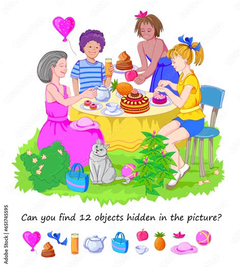 Can You Find 12 Objects Hidden In The Picture Logic Puzzle Game For