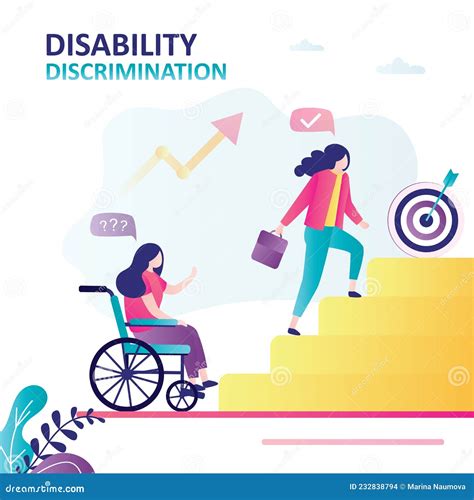 Discrimination Of Disabled People Woman With Disability Cannot Move Up