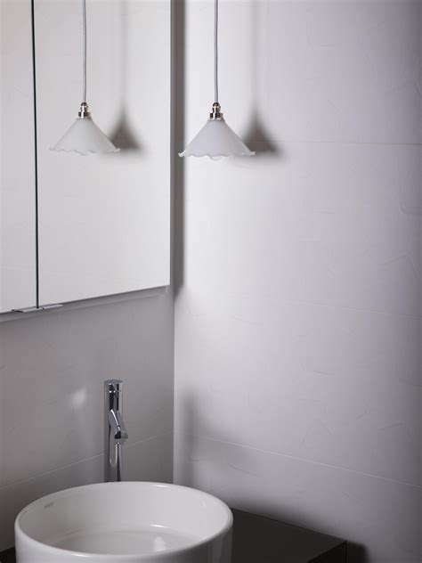 Florrie Frilled Bathroom Pendant Hand Blown Opal Glass Ip44 Glow